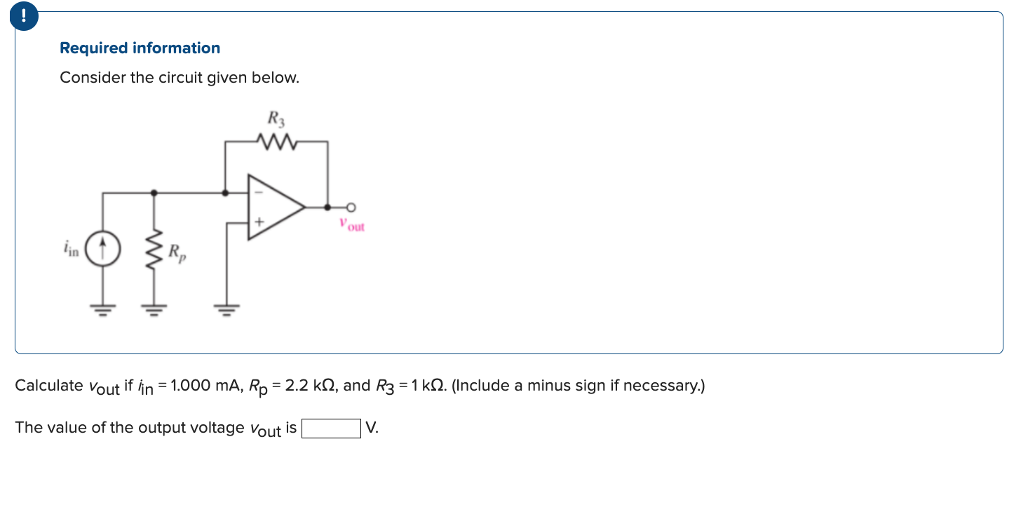 Solved !Required informationConsider the circuit given | Chegg.com