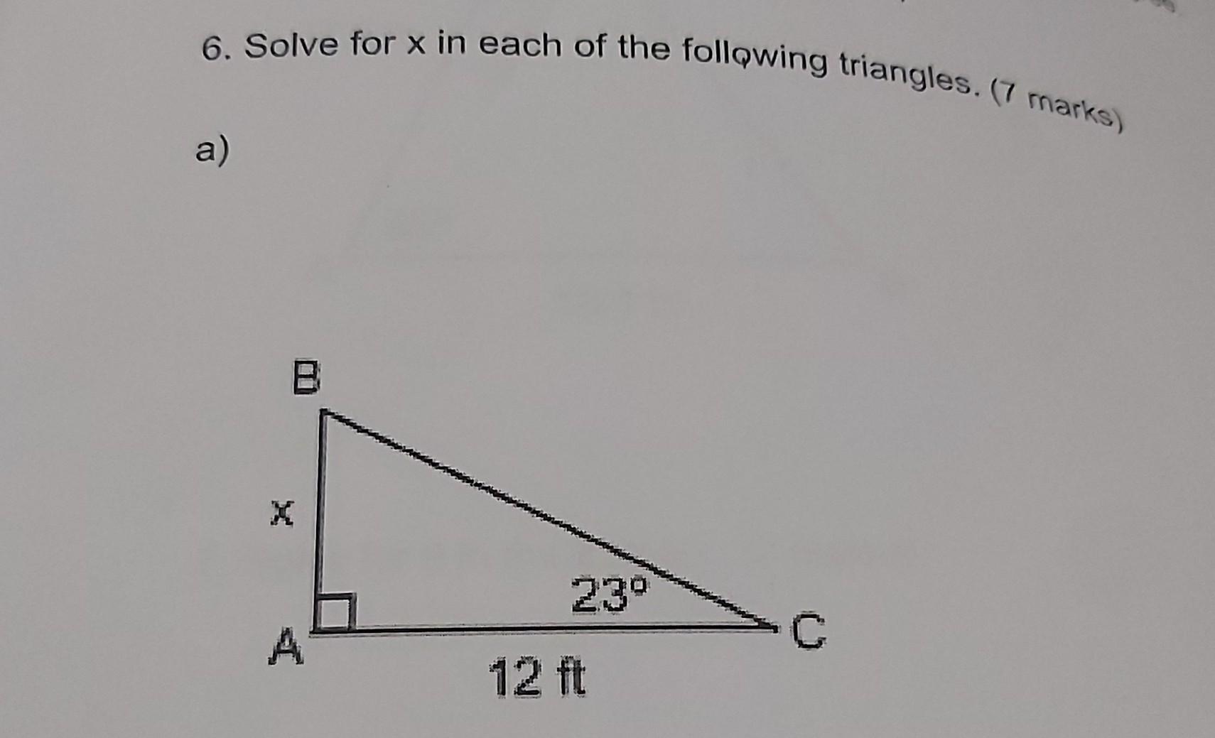 Solved 6. Solve for \\( x \\) in each of the following | Chegg.com Solved 6. Solve for \\( x \\) in each of the following | Chegg.com