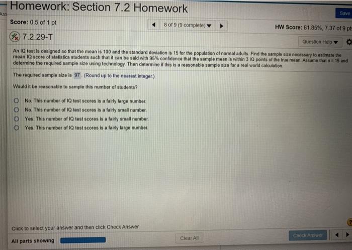 Solved Homework Section 7 2 Homework Save Score 0 5 Of 1