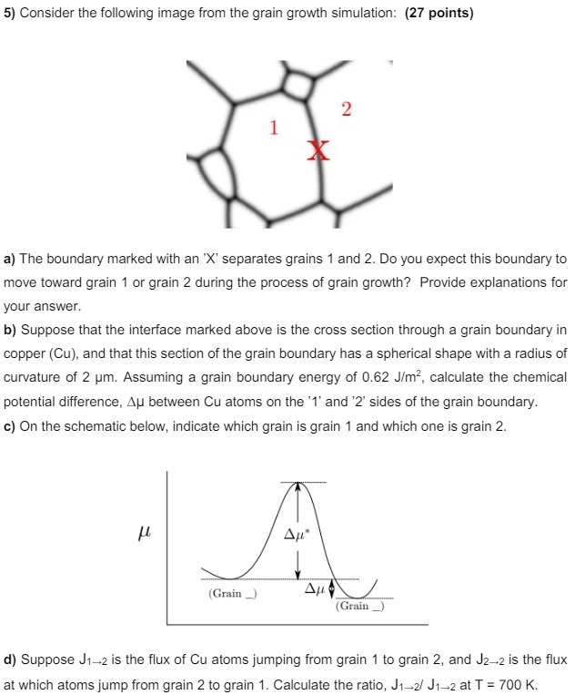 Solved Consider the following image from the grain growth | Chegg.com
