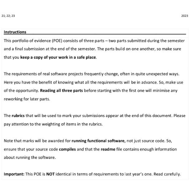 Solved This portfolio of evidence (POE) consists of three | Chegg.com