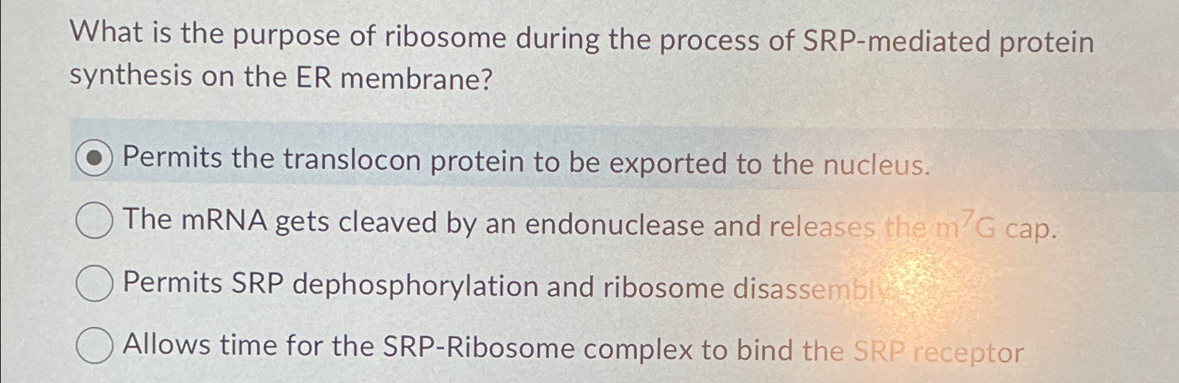 Solved What is the purpose of ribosome during the process of | Chegg.com