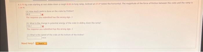 Solved 7.50 N. La) kew much work it done on the crate of | Chegg.com