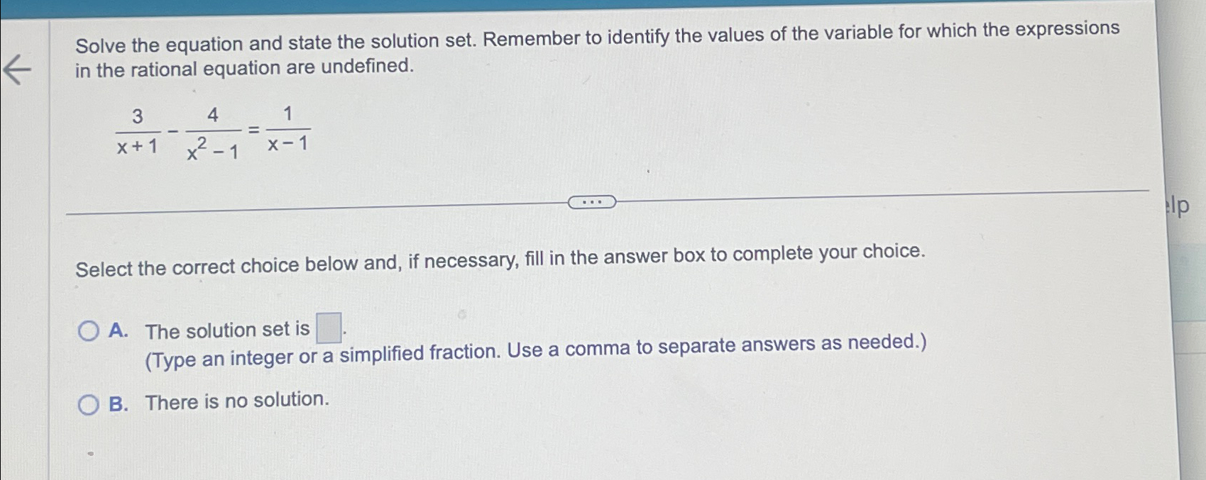 Solved Solve the equation and state the solution set. | Chegg.com