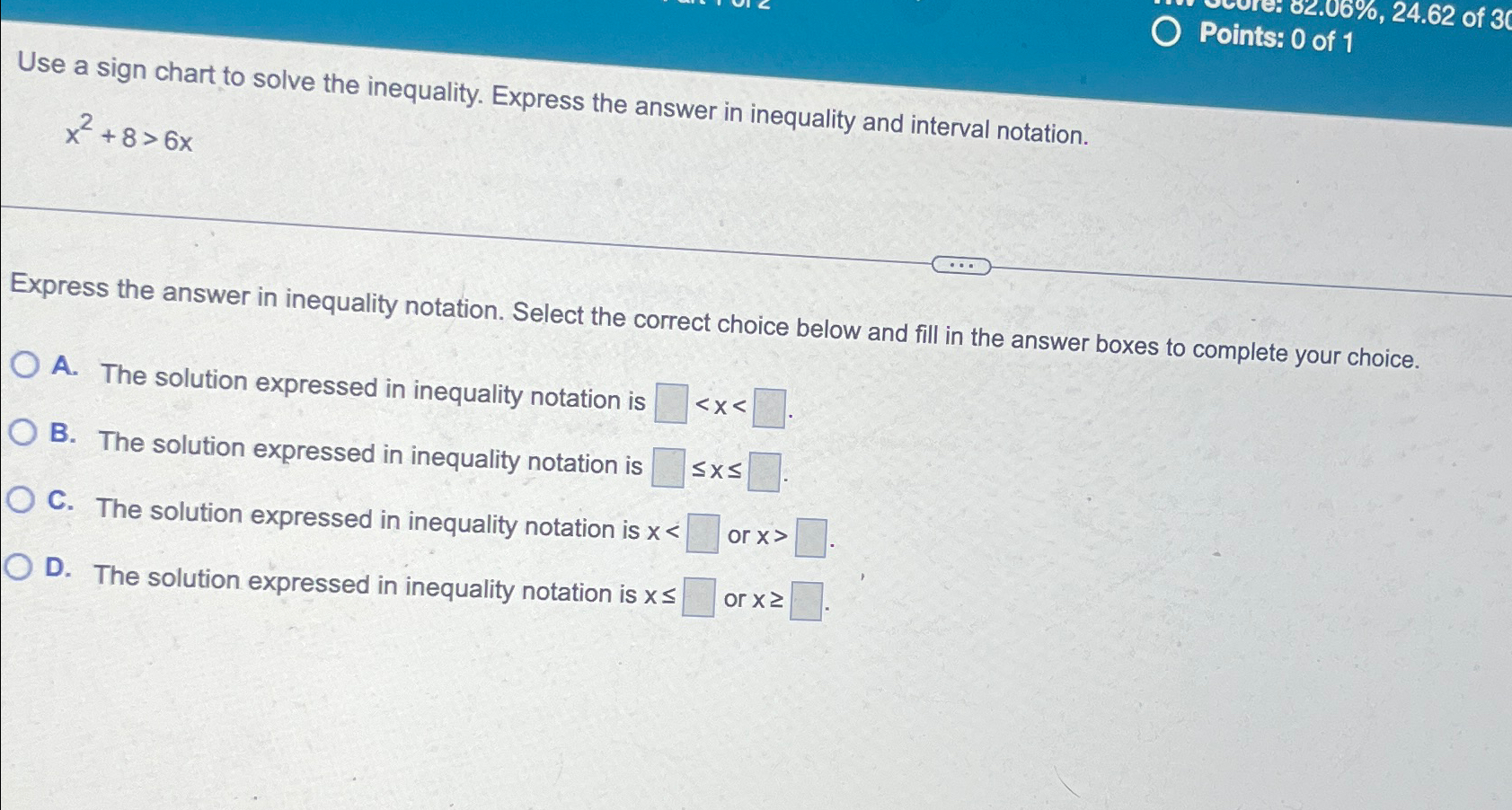 Solved Use a sign chart to solve the inequality. Express the | Chegg.com