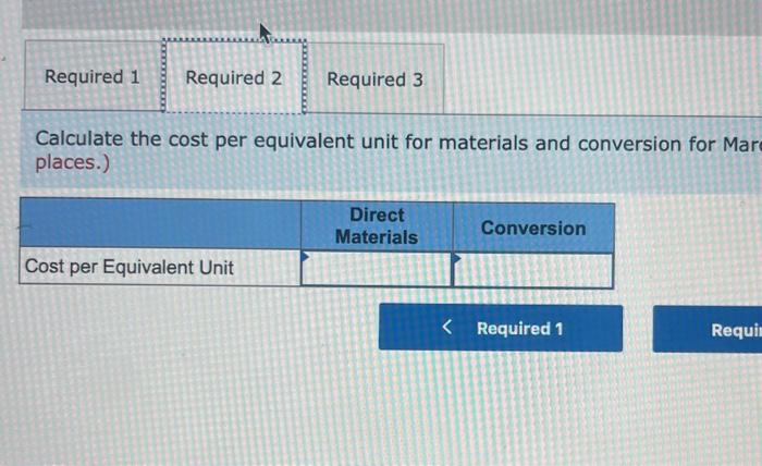 Solved Calculate the cost per equivalent unit for materials | Chegg.com