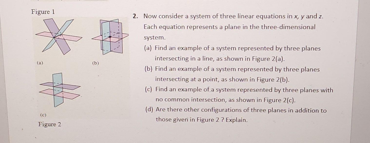 Solved Figure 1 2. Now consider a system of three linear | Chegg.com