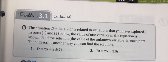 Solved Puoblem 3.1 Use the equation A = 5 + 0.5d. 1. a. | Chegg.com