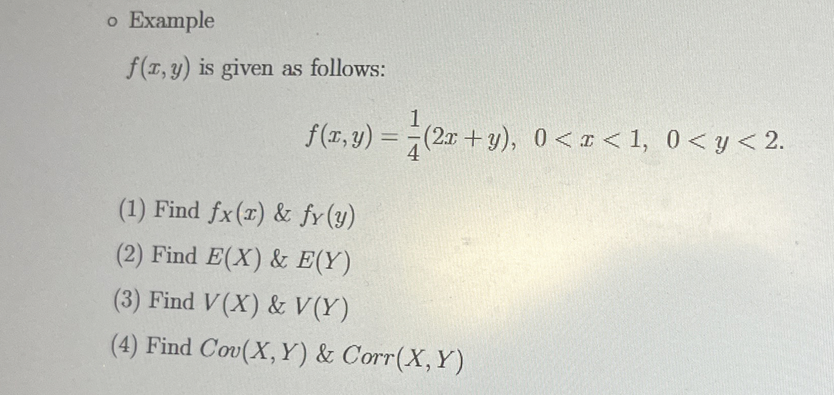 Solved Examplef(x,y) ﻿is given as | Chegg.com
