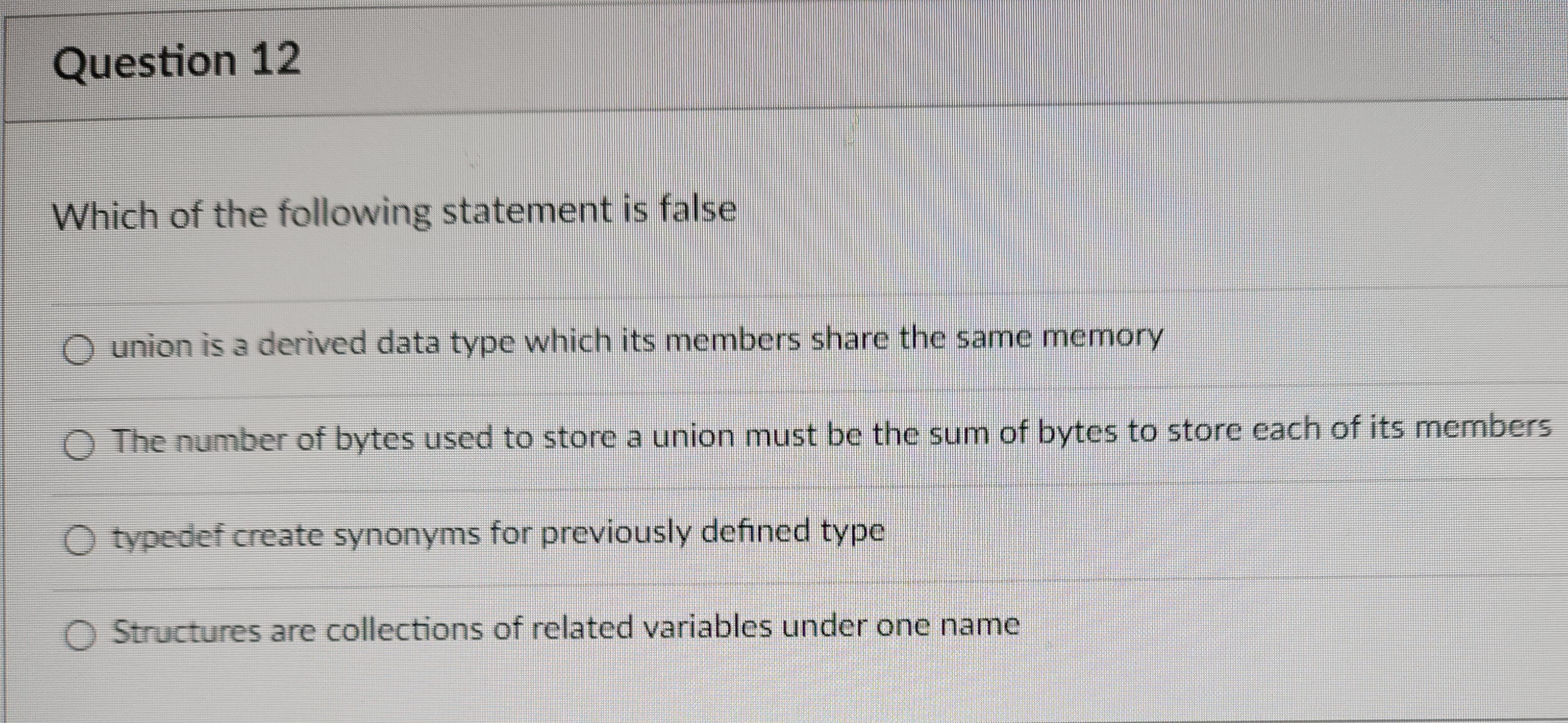 Solved Question 12Which of the following statement is | Chegg.com