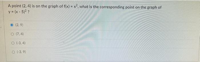 Solved A point (2, 4) is on the graph of f(x) = x², what is | Chegg.com