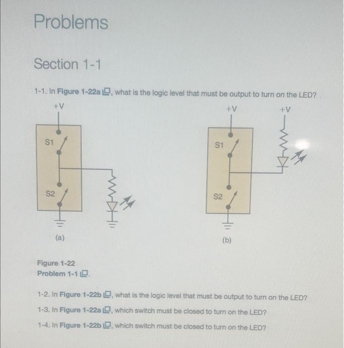 Solved 1-1. In Figure 1-22a 문, what is the logic level that | Chegg.com