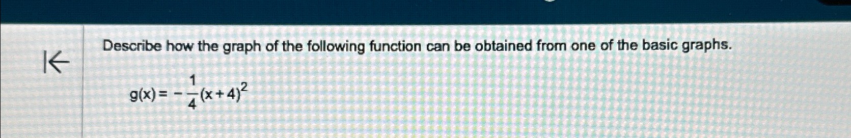 Solved Describe how the graph of the following function can | Chegg.com