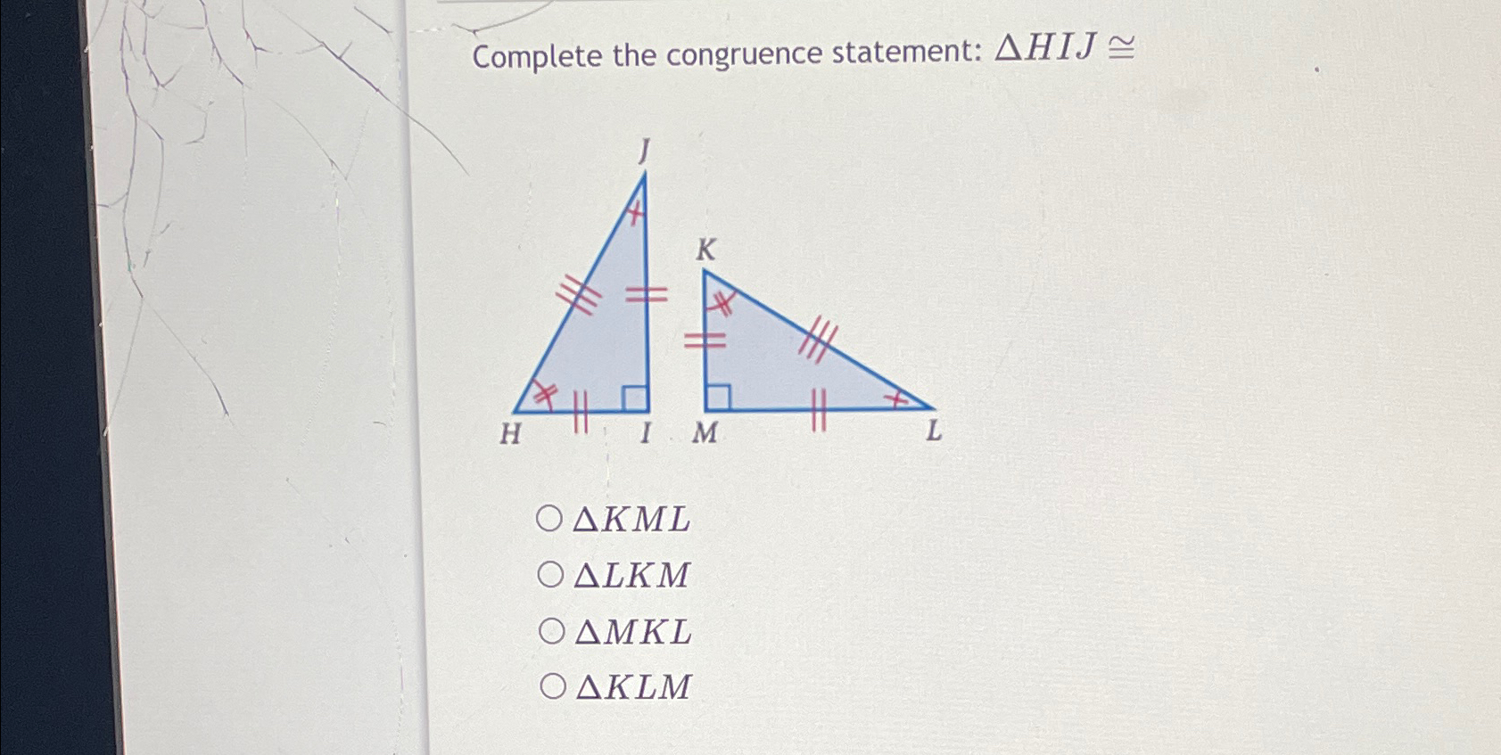 Solved Complete the congruence statement: | Chegg.com