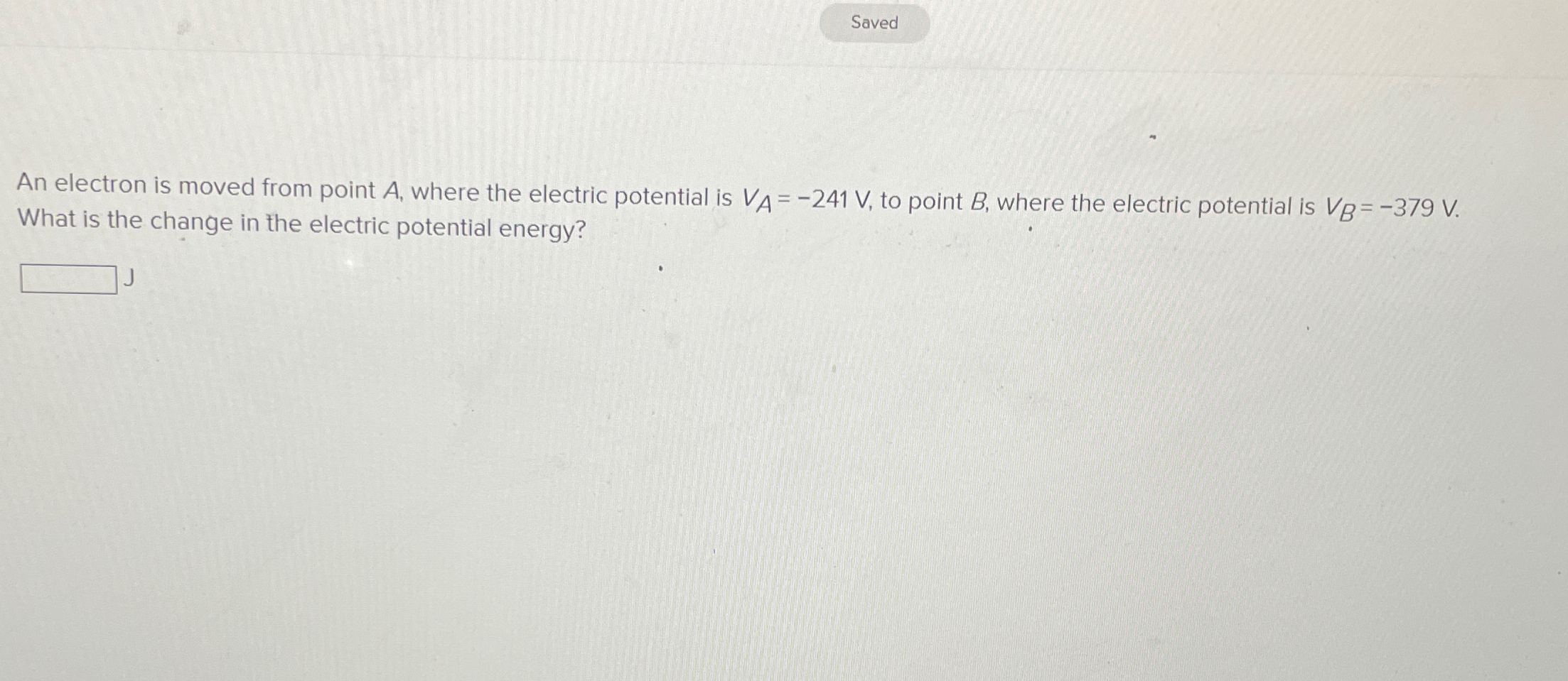 Solved An electron is moved from point A, ﻿where the | Chegg.com
