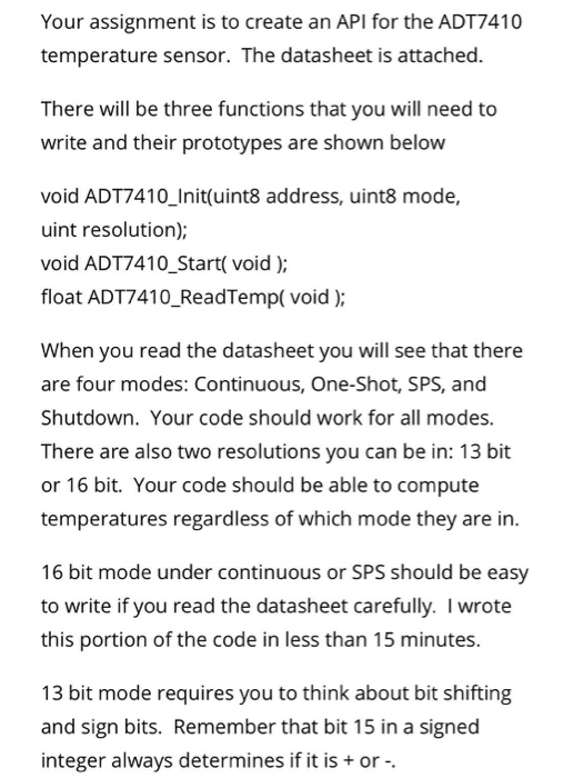two and they should be named ADT7410.h ADT7410.C | Chegg.com