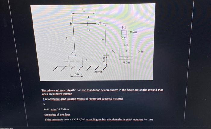 The reinforced concrete ABC bar and foundation system | Chegg.com