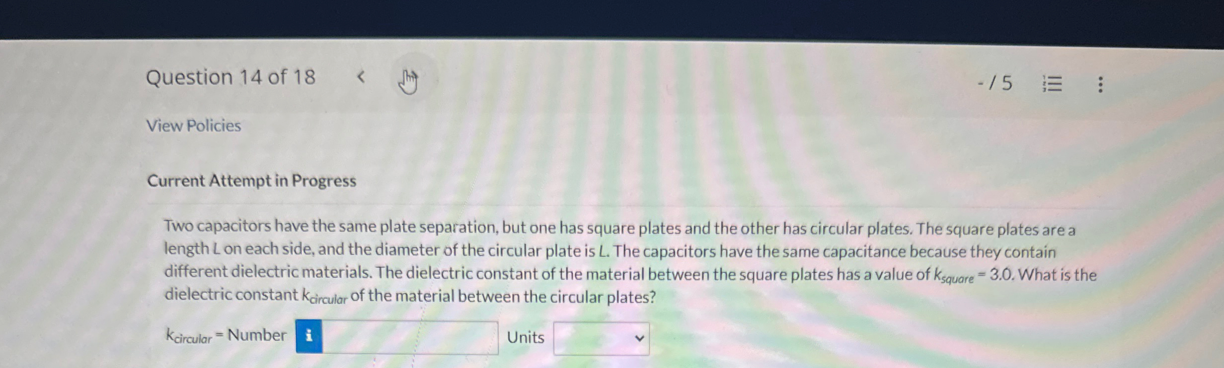 Solved Question 14 ﻿of 18-15View PoliciesCurrent Attempt in | Chegg.com