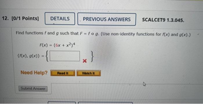 [solved] Find Functions F And G Such That F Fg Use Non I