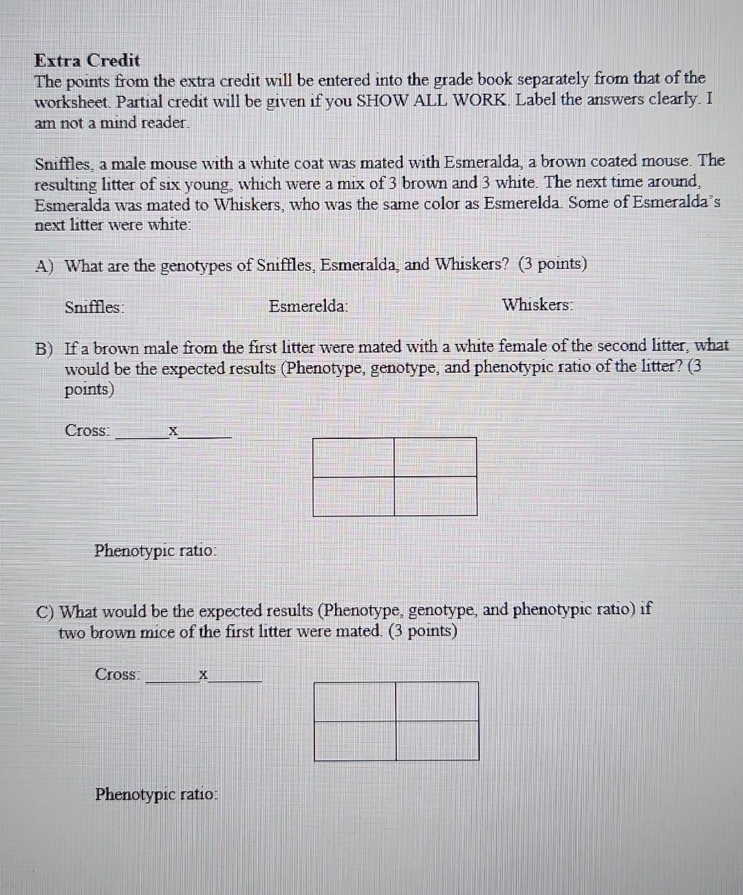 Solved Extra Credit The points from the extra credit will be | Chegg.com
