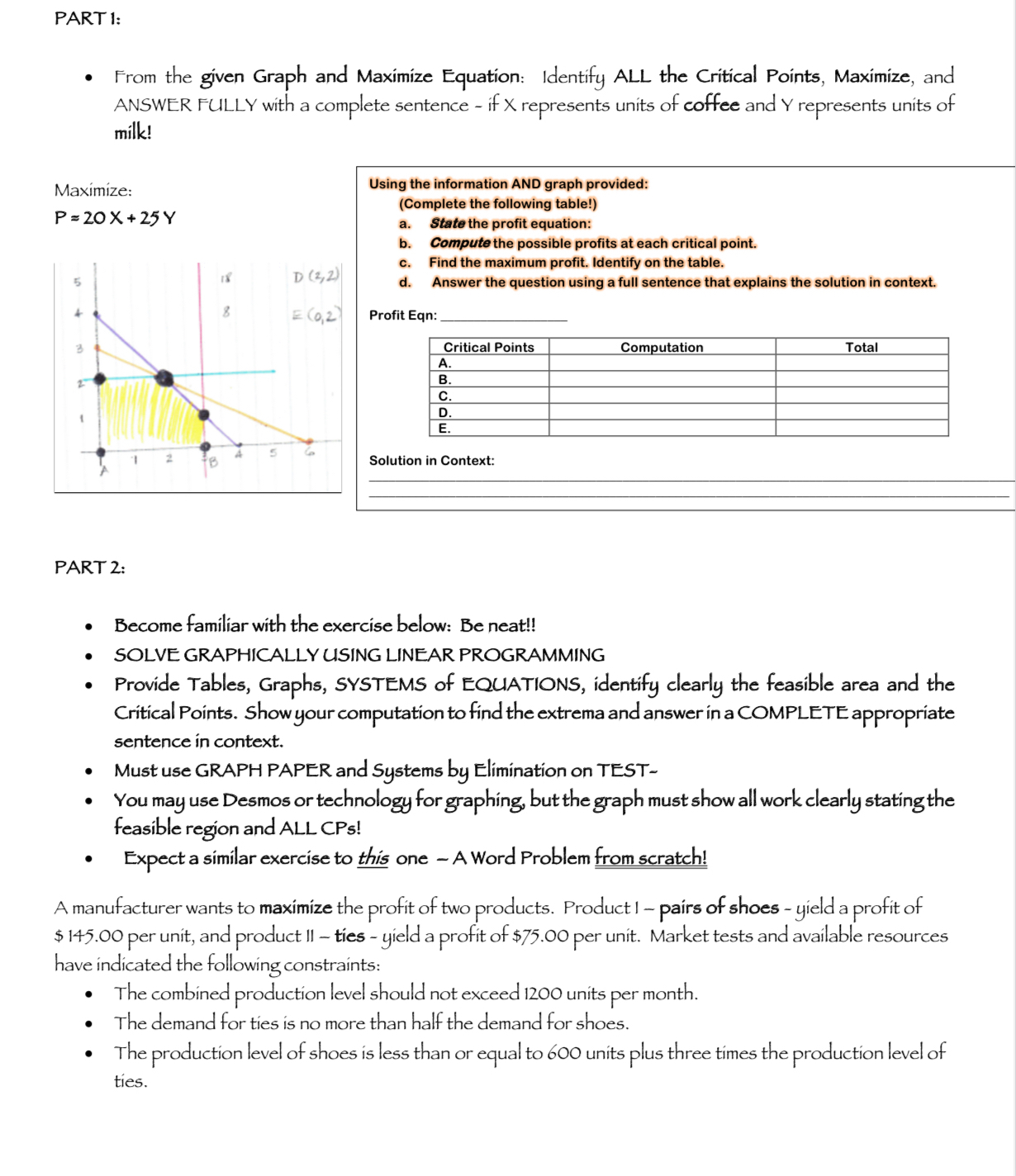 Solved PART 1:From the given Graph and Maximize Equation: | Chegg.com