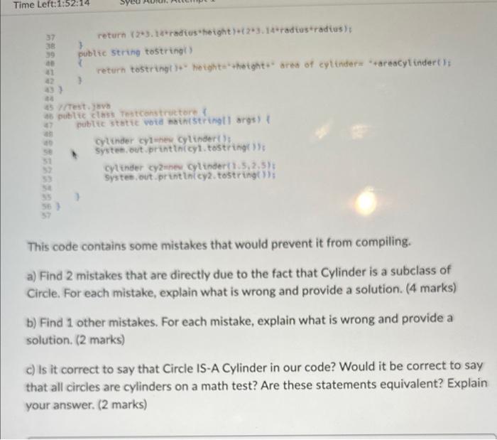Solved Examine the following code, which represents listings | Chegg.com