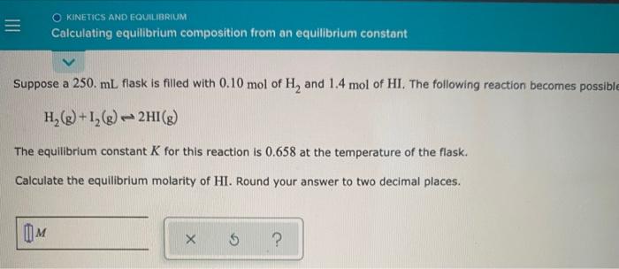 Solved KINETICS AND EQUILIBRIUM = Calculating equilibrium | Chegg.com
