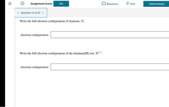 Solved Assignment Score: 0% Resources Hint Check Answer