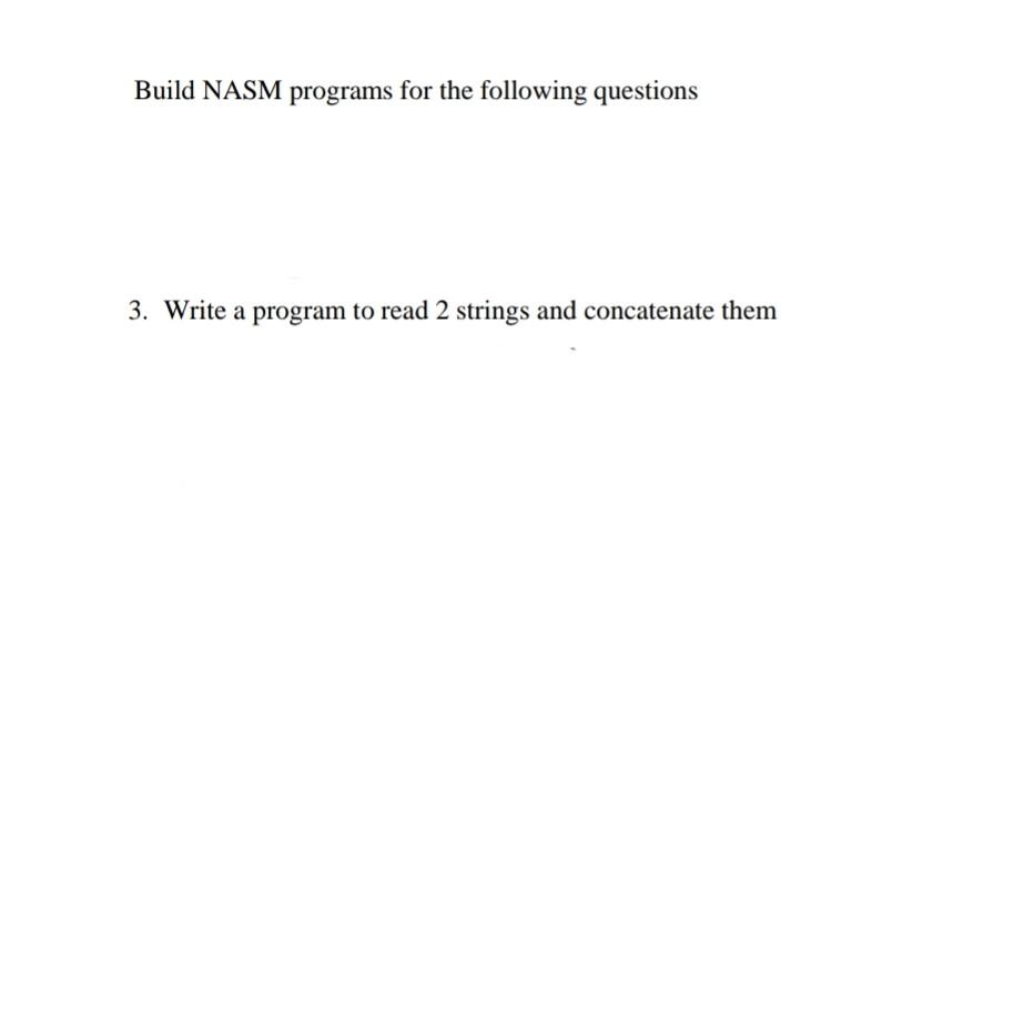 Solved NASM program X86 should run successfully in nasm in | Chegg.com