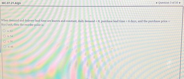 Solved When demand and delivery lead time are known and | Chegg.com