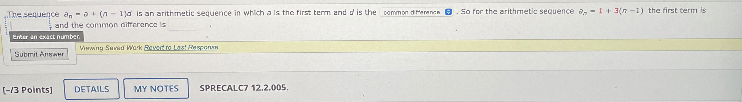 Solved The sequence an=a+(n-1)d ﻿is an arithmetic sequence | Chegg.com