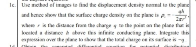 Solved Use method of images to find the displacement density | Chegg.com