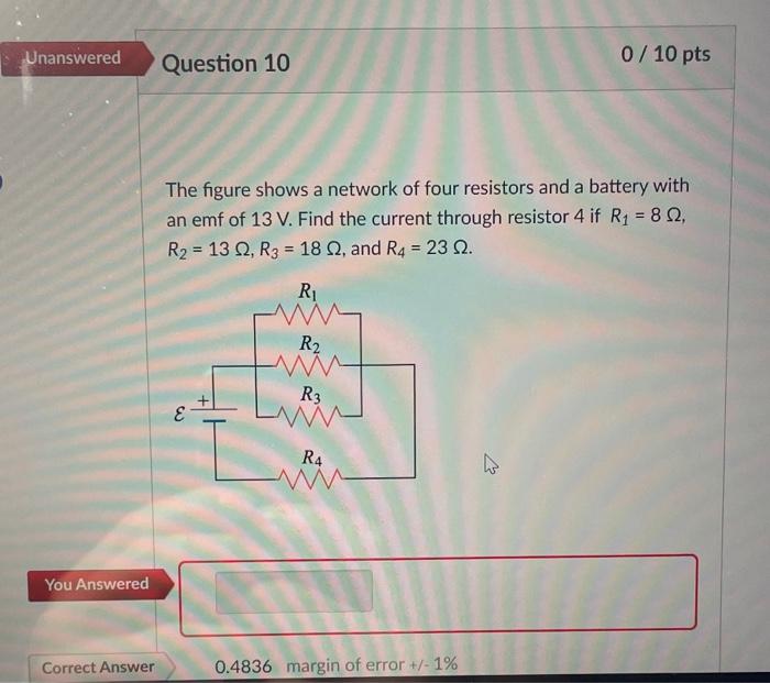 Solved The figure shows a network of four resistors and a | Chegg.com