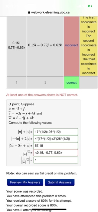 Solved webwork.elearning.ubc.ca The first coordinate 0.151- | Chegg.com
