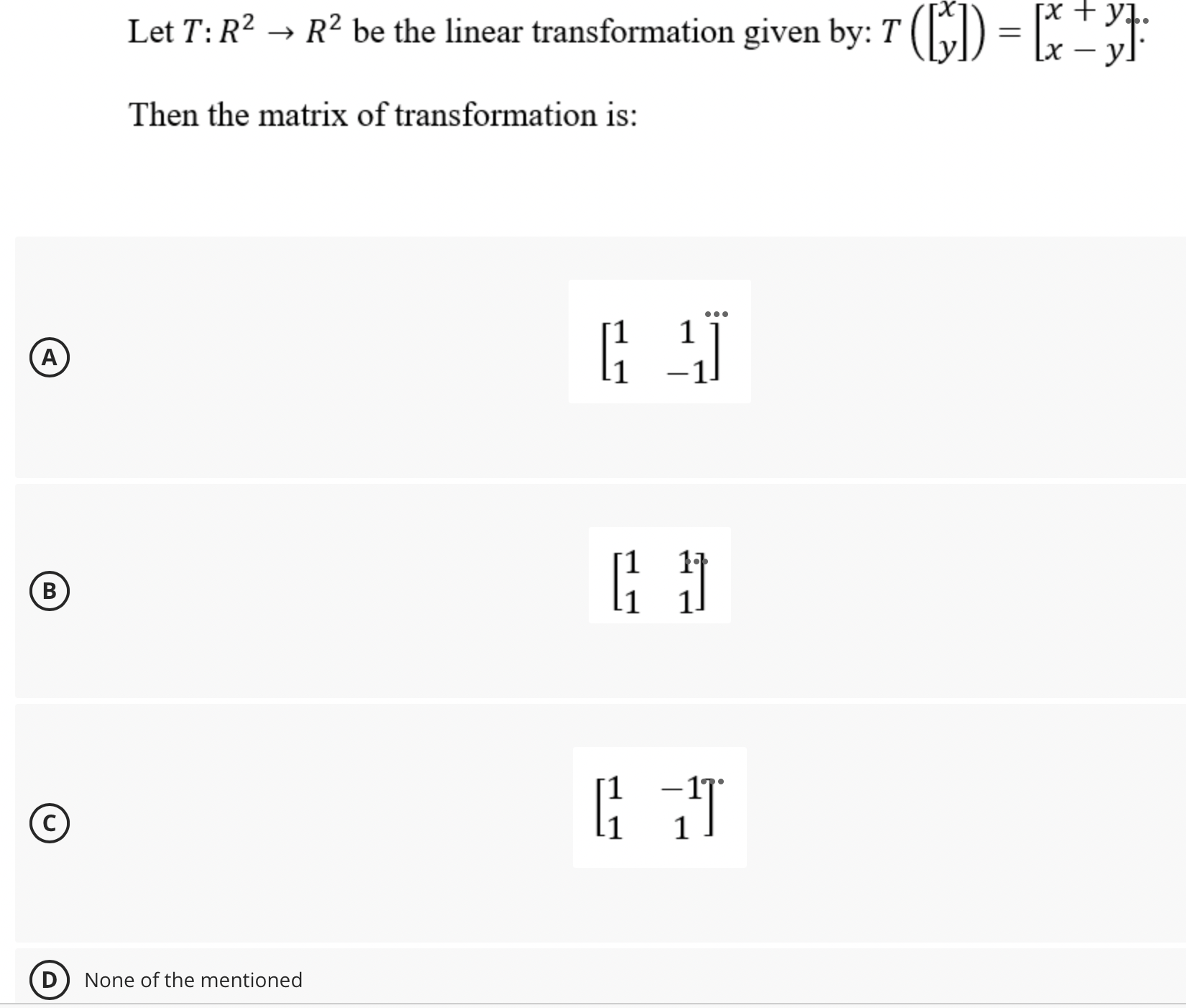Solved Let T:R2→R2 ﻿be the linear transformation given by: | Chegg.com
