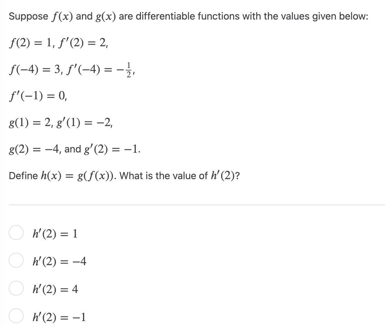 Solved Suppose f(x) ﻿and g(x) ﻿are differentiable functions | Chegg.com