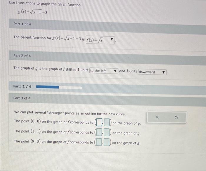 Solved Use translations to graph the given function. | Chegg.com