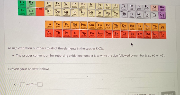 Solved Pm AC Assign oxidation numbers to all of the elements | Chegg.com