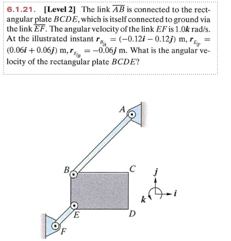 Solved 6.1.21. [Level 2] ﻿The link ?bar (AB) ﻿is connected | Chegg.com