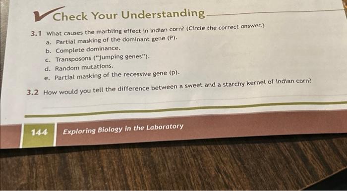 Solved Check Your Understanding 3.1 What causes the marbling | Chegg.com