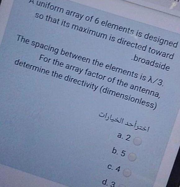 Solved uniform array of 6 elements is designed so that its | Chegg.com