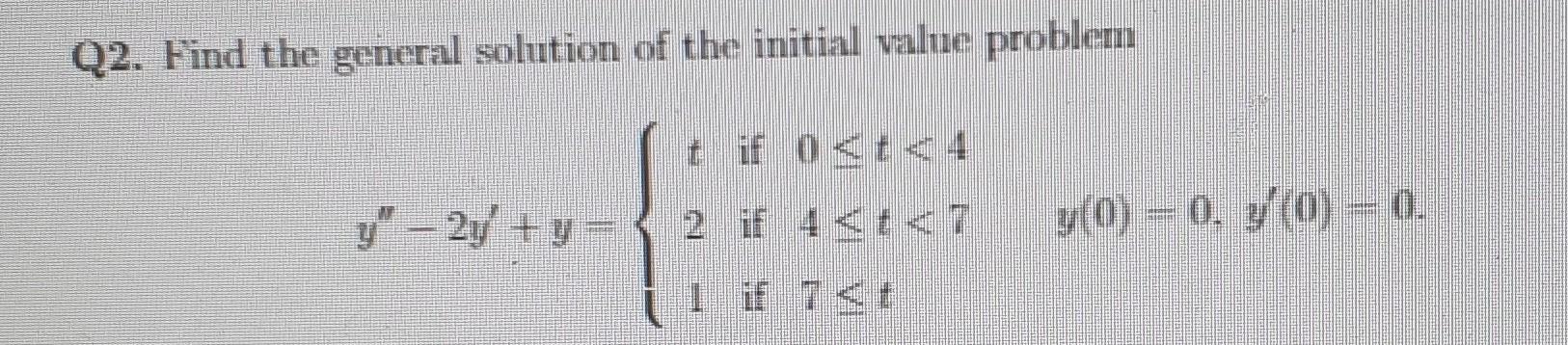 Solved Q2. Find the general solution of the initial value | Chegg.com