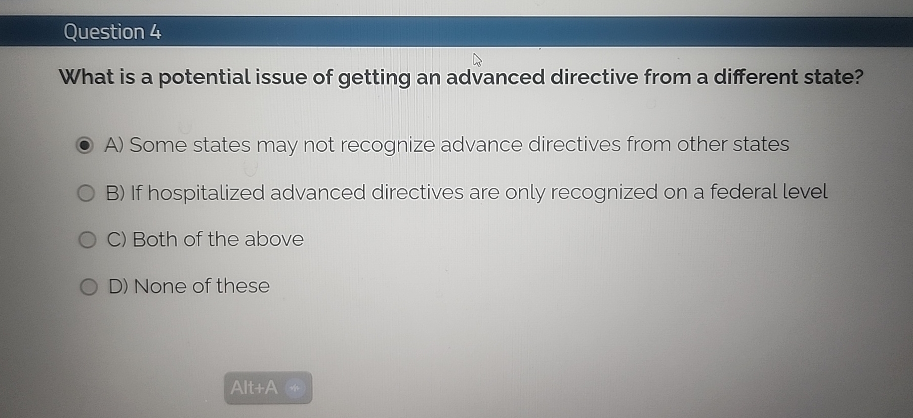 Solved Question 4What is a potential issue of getting an | Chegg.com