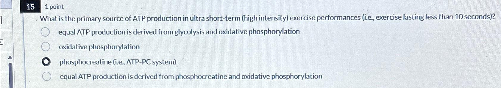 Solved 151 ﻿pointWhat is the primary source of ATP | Chegg.com