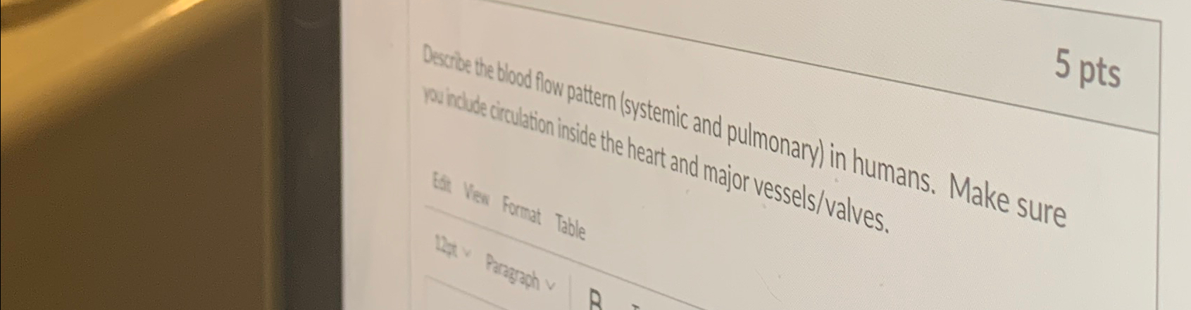 Solved 5 ﻿ptsDoscte the blod fow pattern (systemic and | Chegg.com