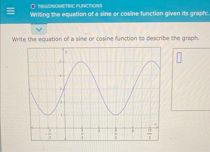 Solved III O TRIGONOMETRIC FUNCTIONS Writing the equation of | Chegg.com