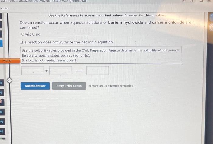 Solved Use the solubility rules provided in the OWL. | Chegg.com