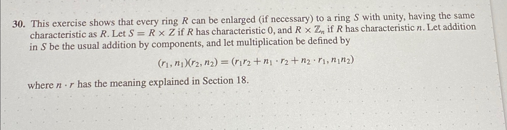 Solved This exercise shows that every ring R ﻿can be | Chegg.com