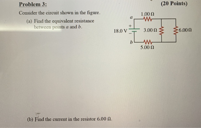 Solved (20 Points) Problem 3: Consider the circuit shown in | Chegg.com
