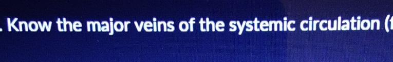 Solved Know the major veins of the systemic circulation | Chegg.com